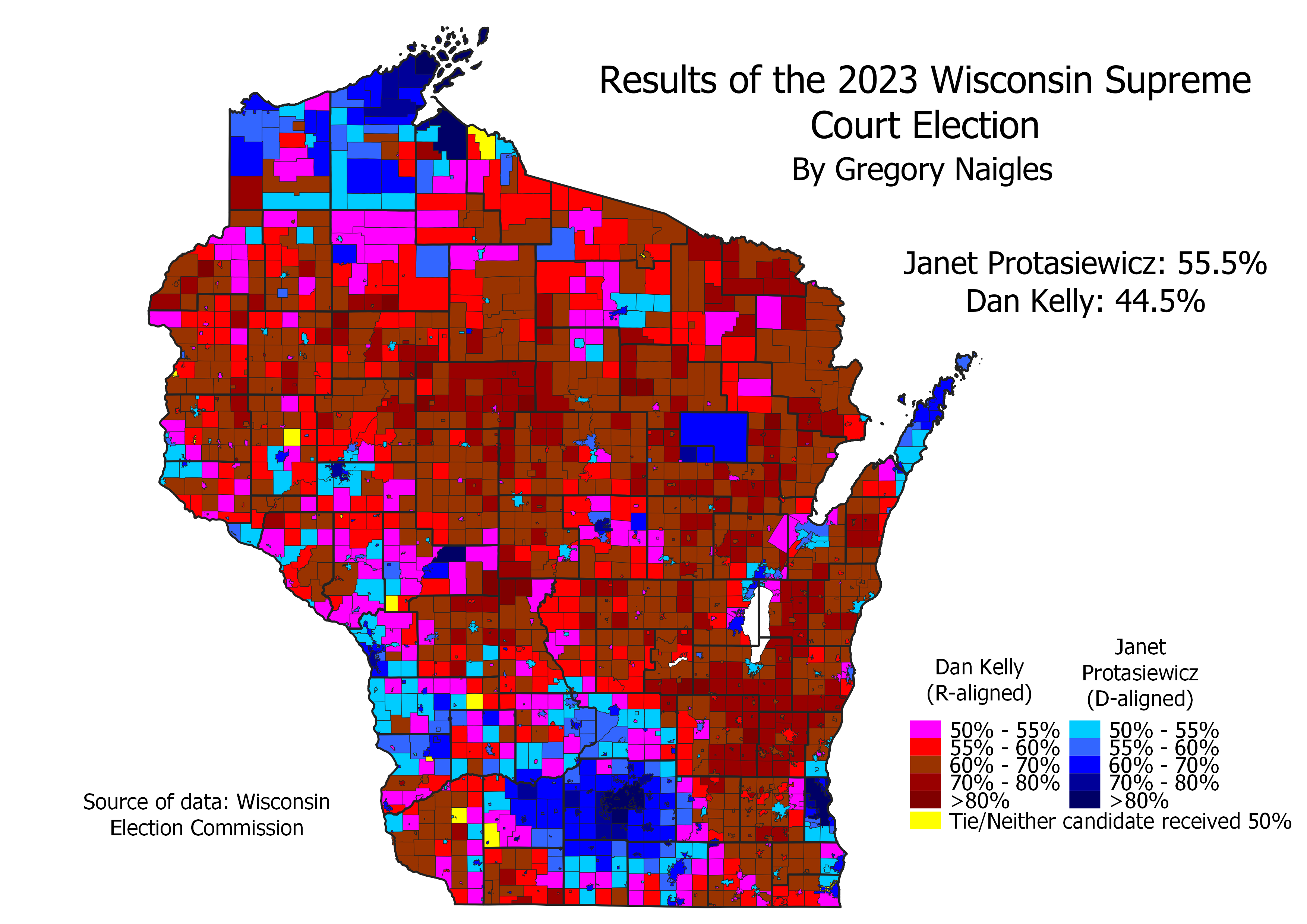 A Few Maps of the 2023 Wisconsin Supreme Court Election – Gregory Naigles
